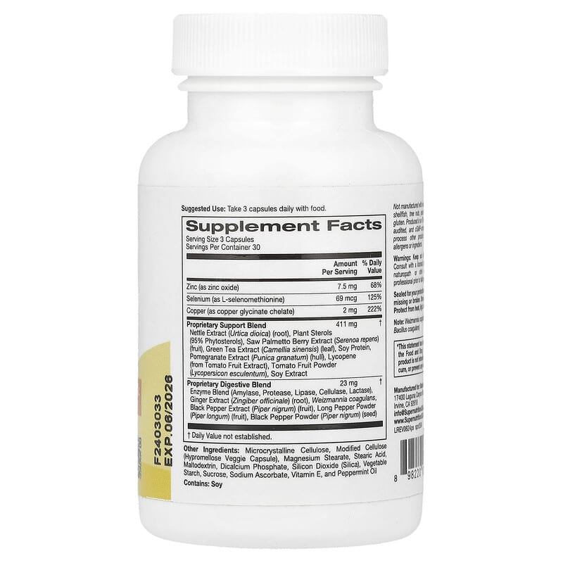 Super Nutrition, Suplemento de refuerzo para la próstata - Star Saludable